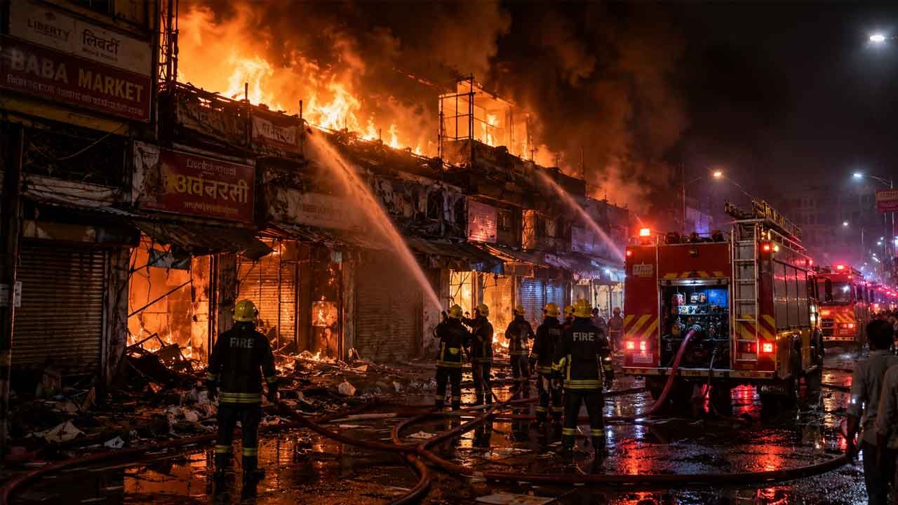 Midnight Fire Guts Shops at Baba Market in Ghaziabad - 8 Fire Tenders ...